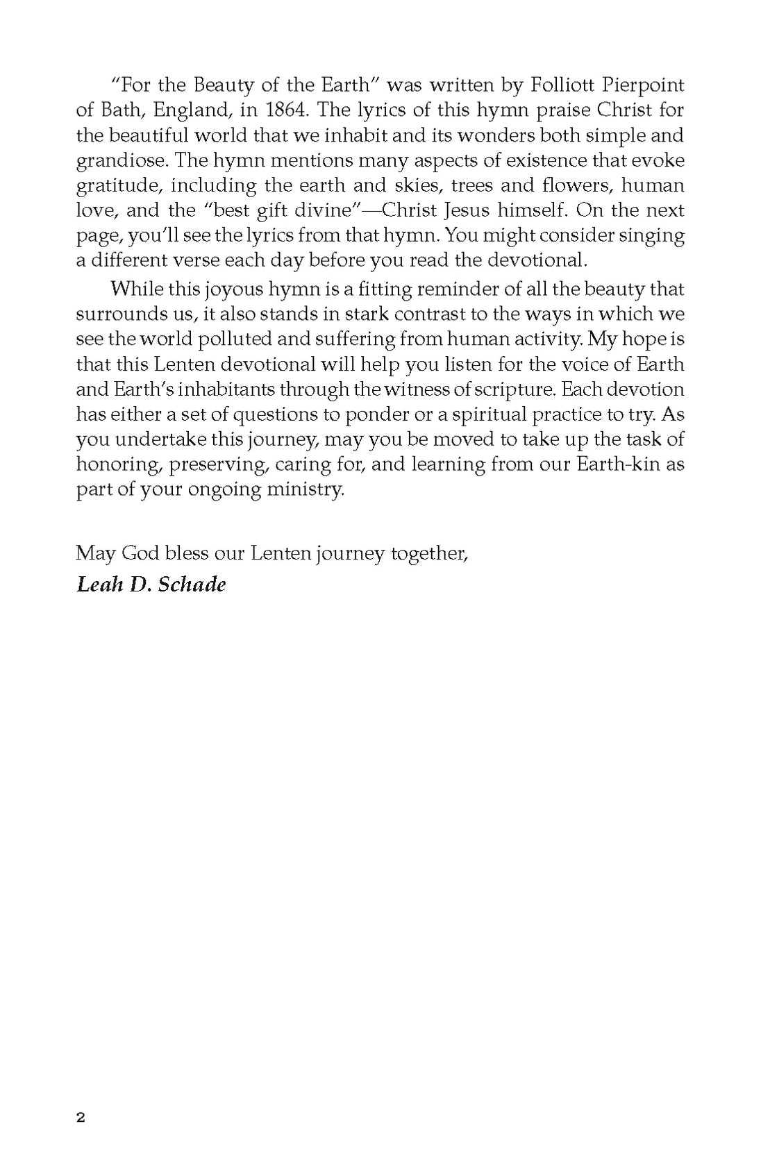 For the Beauty of the Earth: A Lenten Devotional — Chalice Press