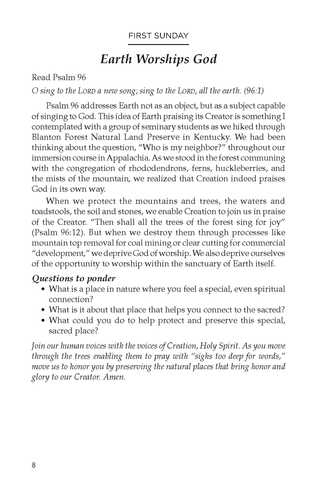 For the Beauty of the Earth: A Lenten Devotional — Chalice Press