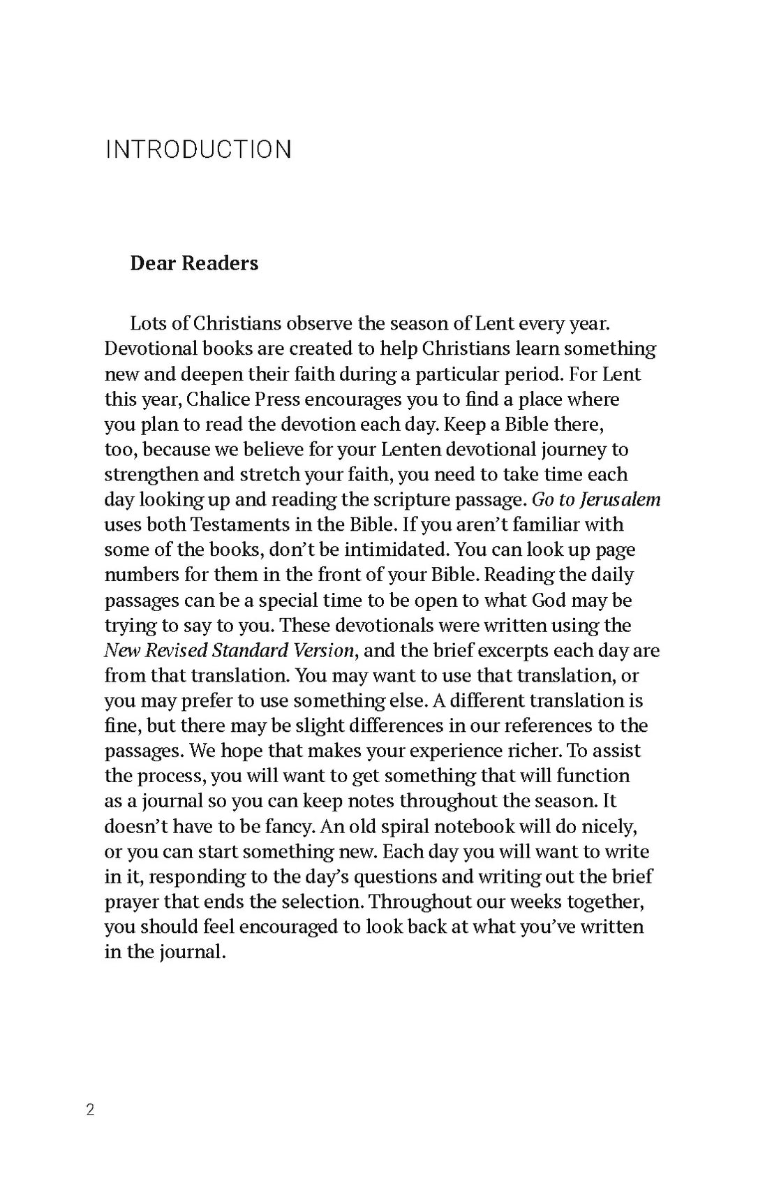 Go to Jerusalem: A Lenten Devotional — Chalice Press